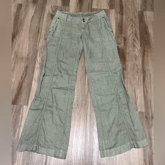 Joie | Pants & Jumpsuits | Joie Army Green Wide Leg Linen Pants | Poshmark
